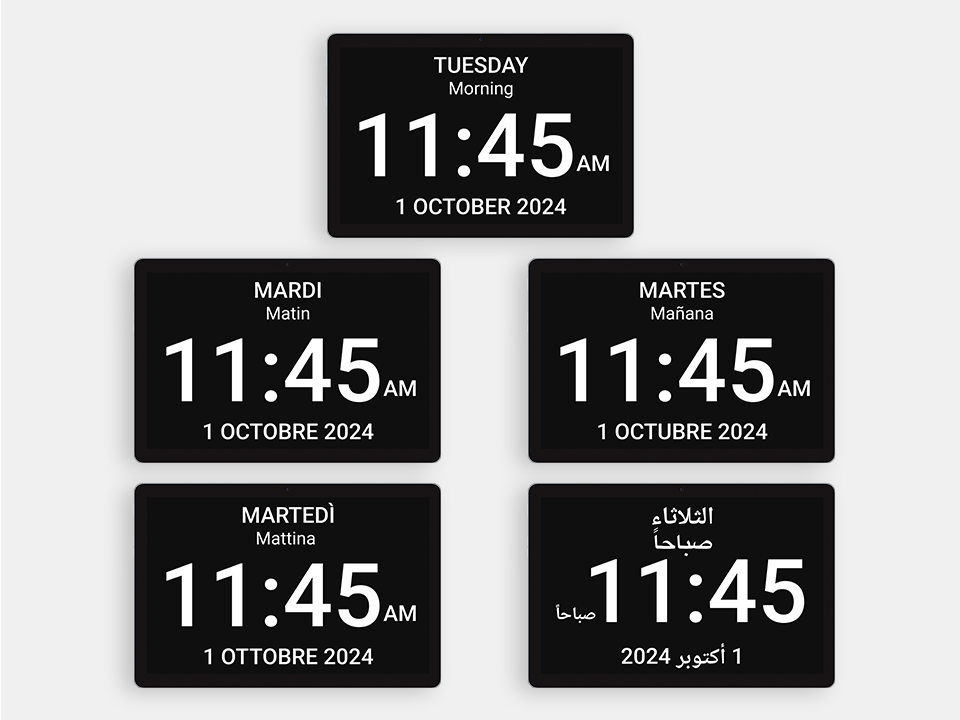 Idem - Horloge calendrier Alzheimer (connectée Wi-Fi ou données mobile | Eugeria