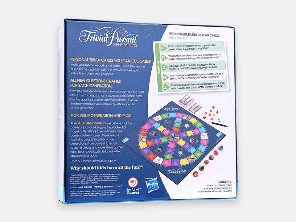 Jeu de société - Trivial Pursuit Generations | Eugeria